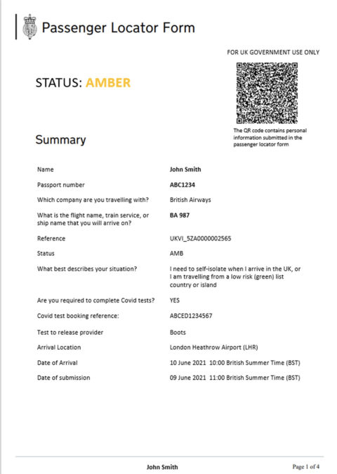 Passenger Locator Forms - Gray Dawes Travel